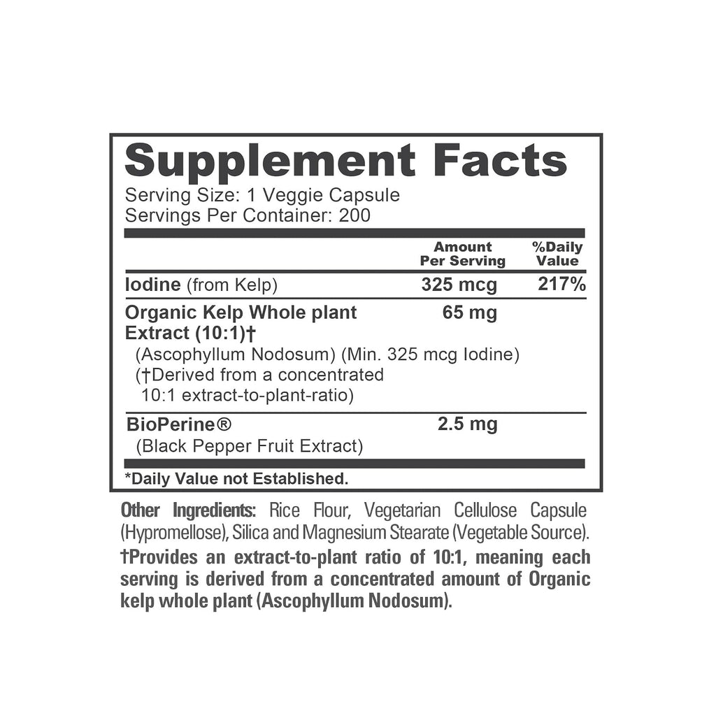200 capsules of pure iodine extract
