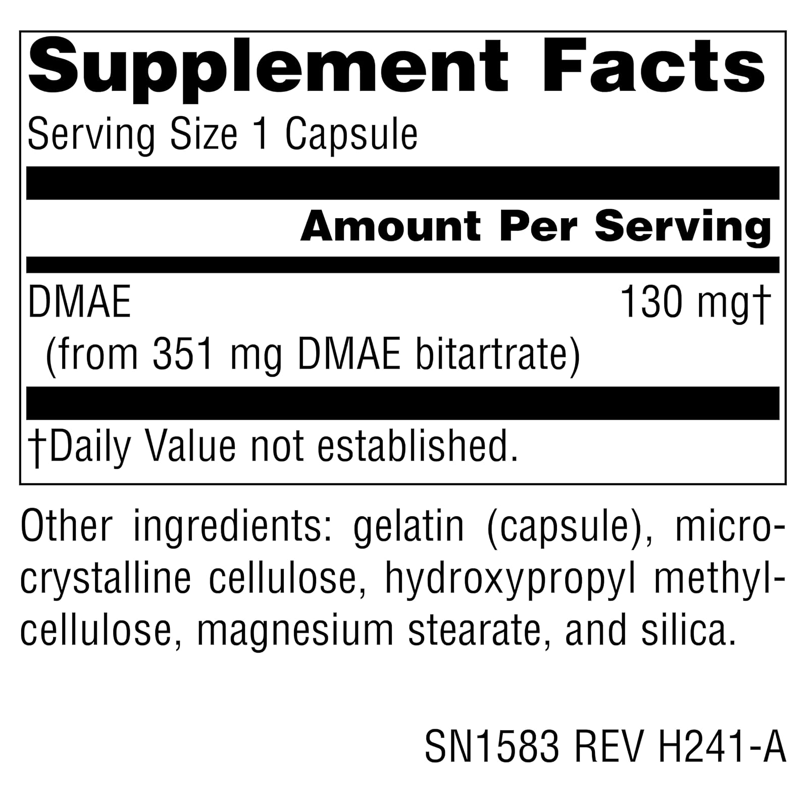 200 capsules of Source Naturals DMAE