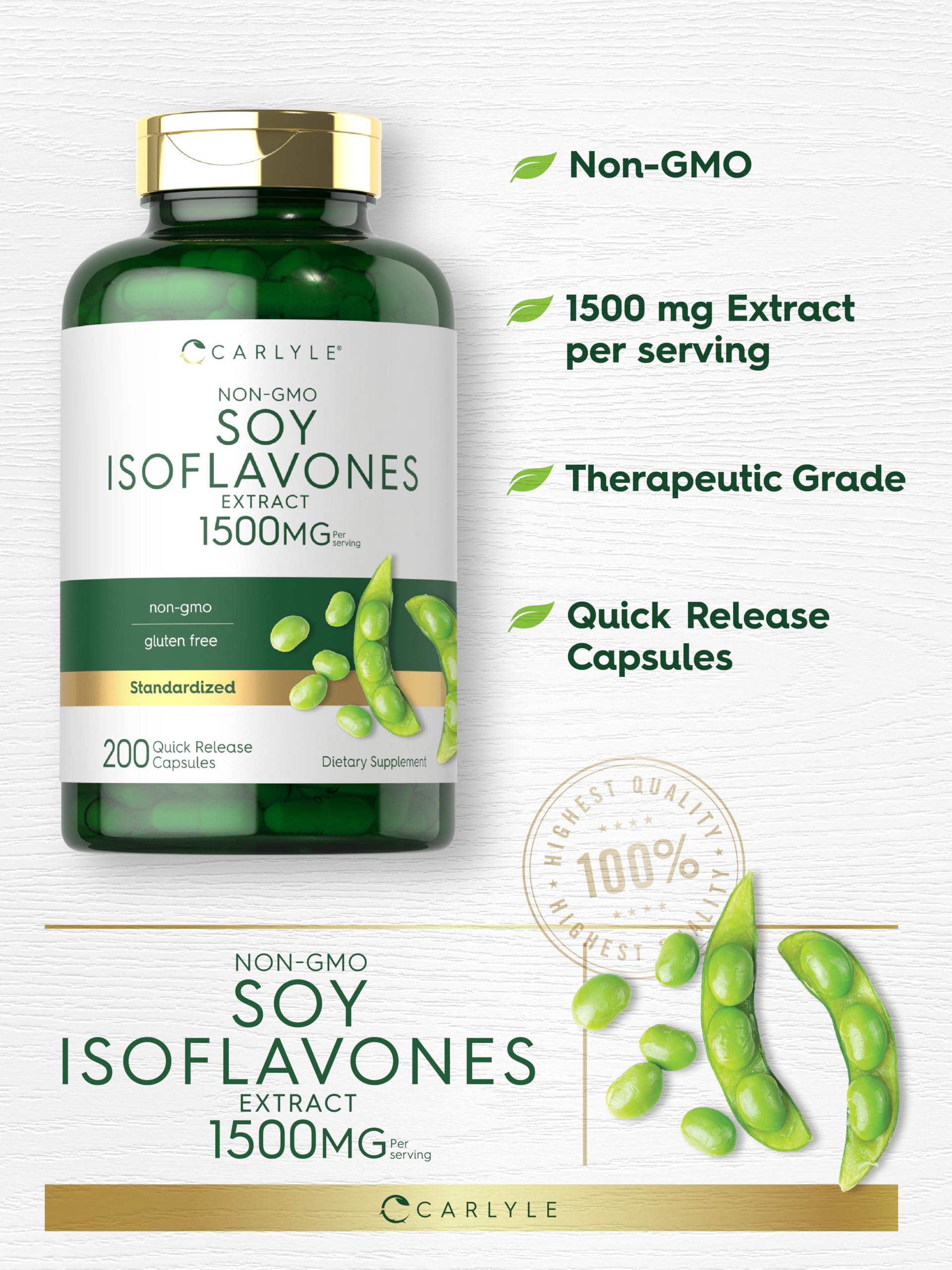 200 capsules of soy isoflavones