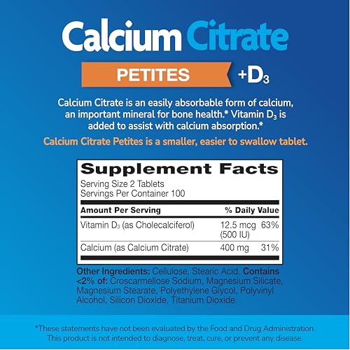 200 count calcium citrate petites