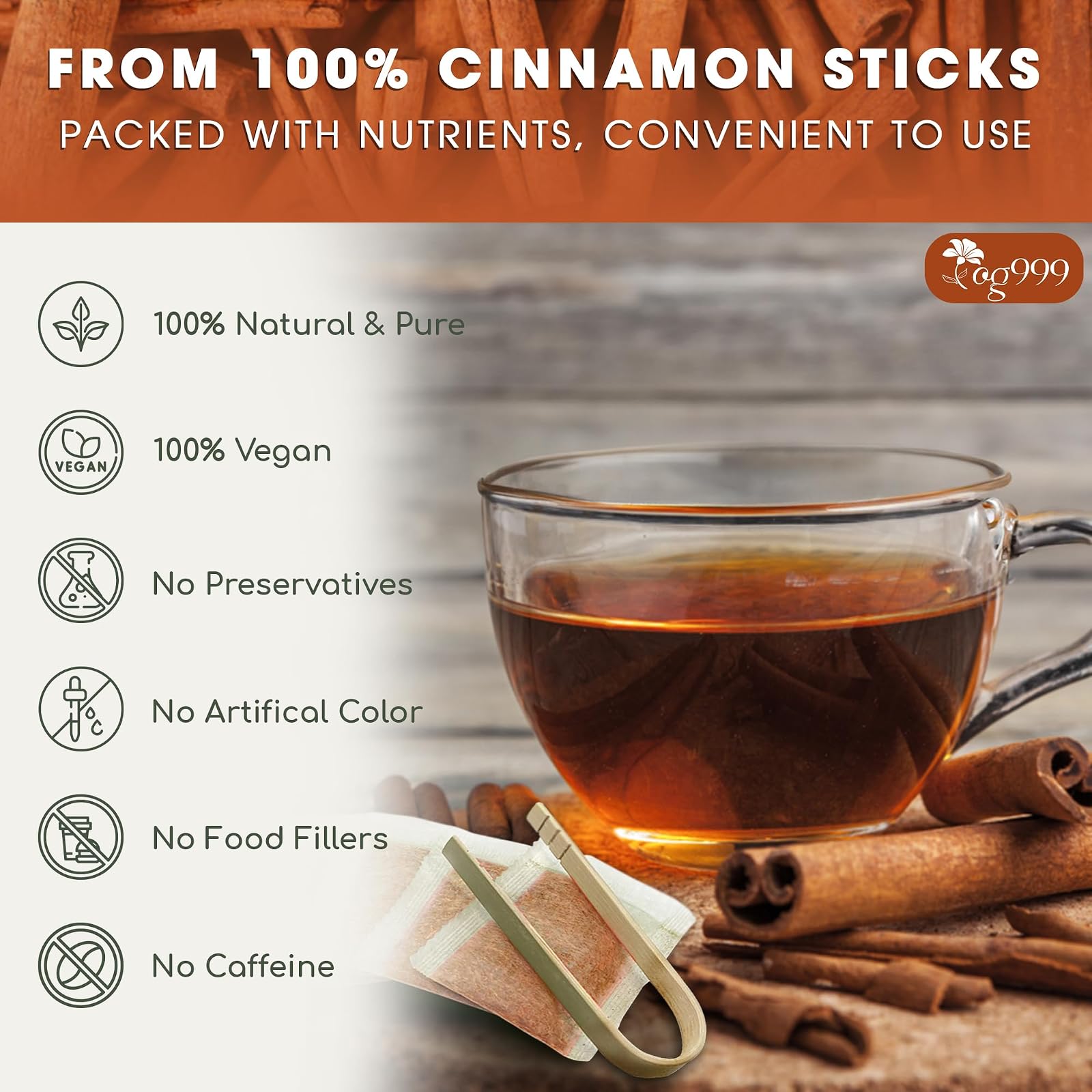 200 count cinnamon tea bags