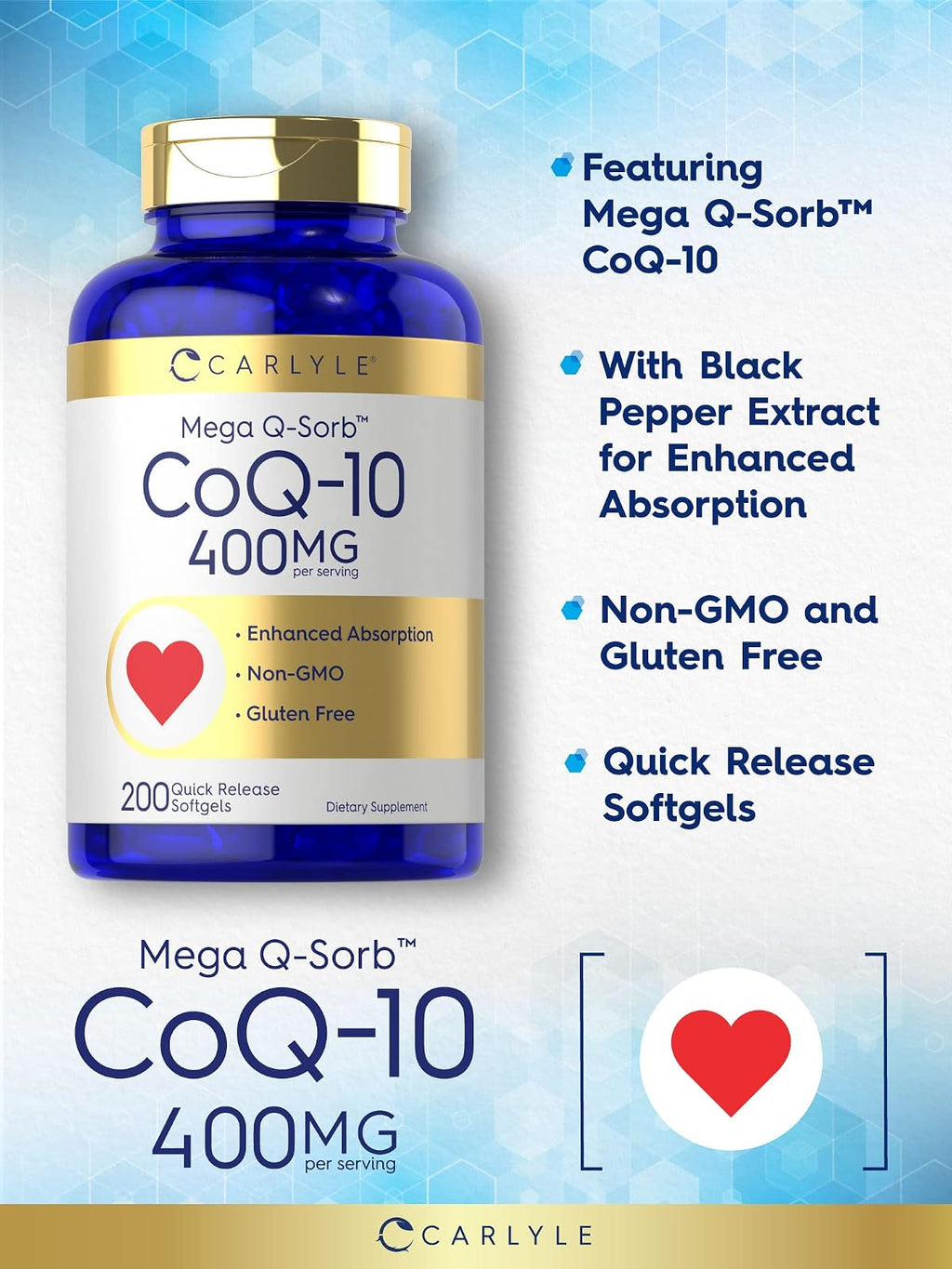 200 count CoQ10 softgels