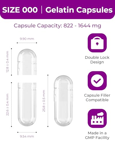 200 count gelatin capsules for vitamins