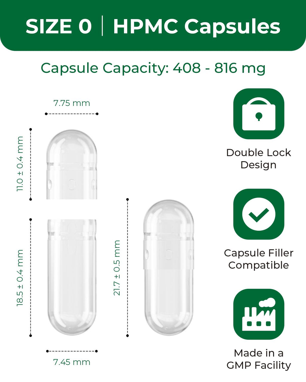 200 count HPMC capsules for supplements