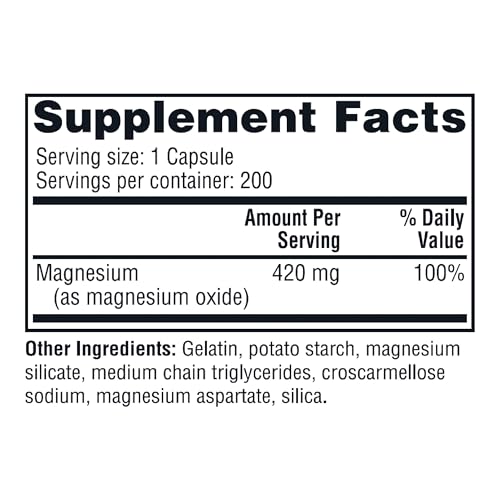 200 count magnesium capsules pack