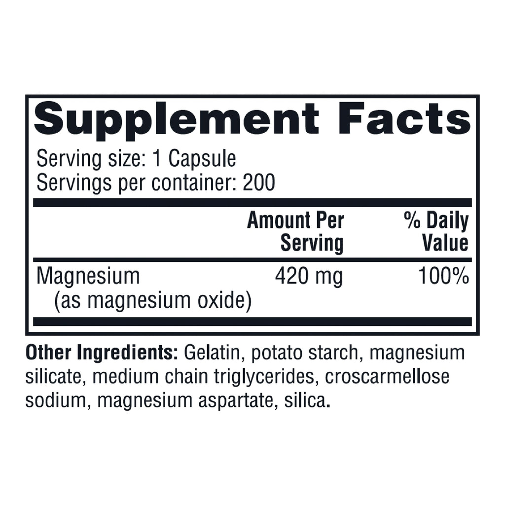 200 count magnesium capsules