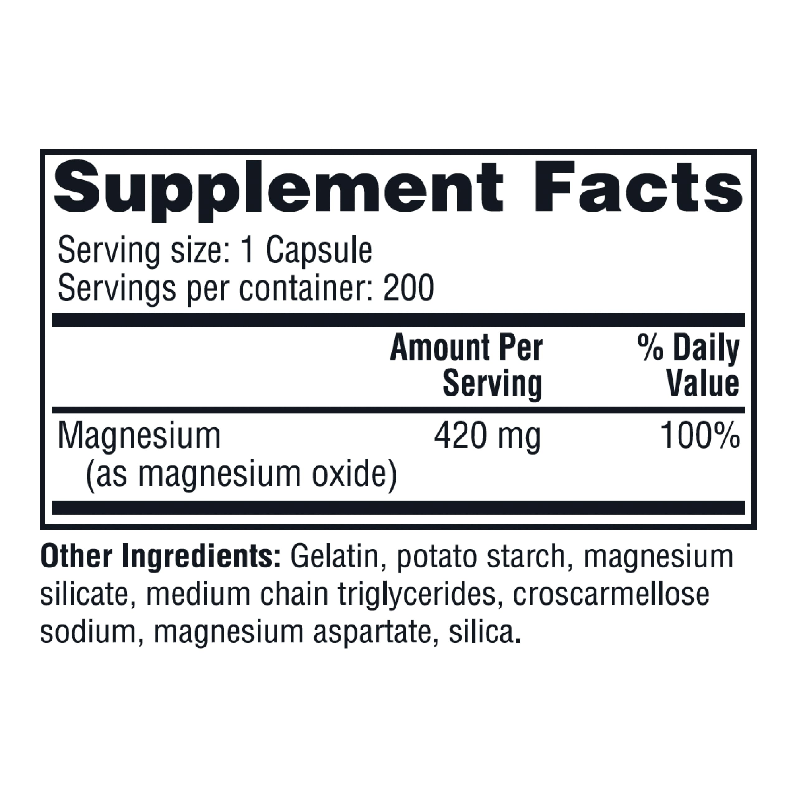 200 count magnesium capsules