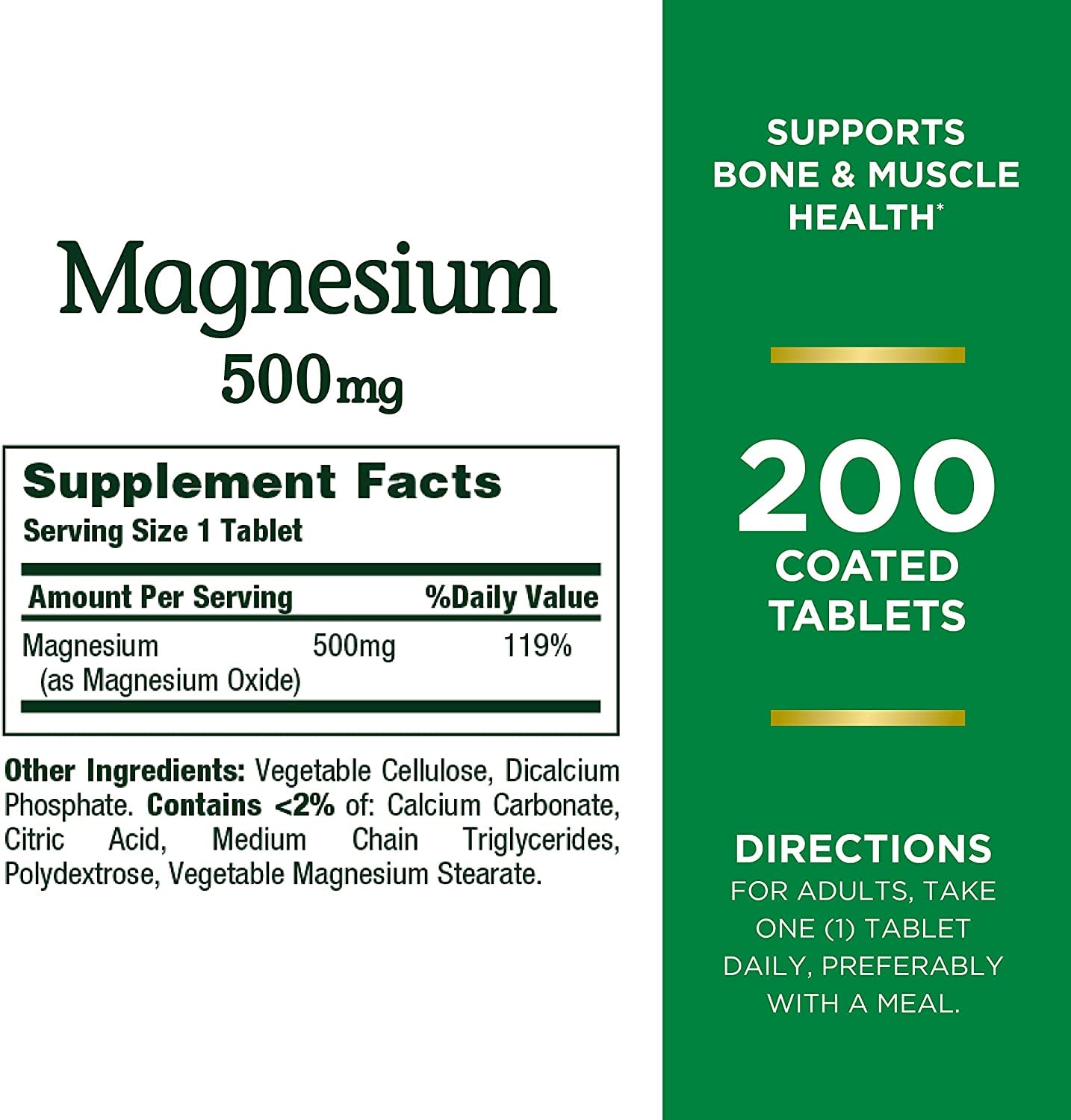 200 count magnesium supplement pack