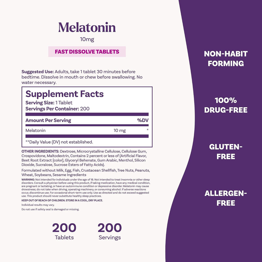 200 count melatonin fast dissolve