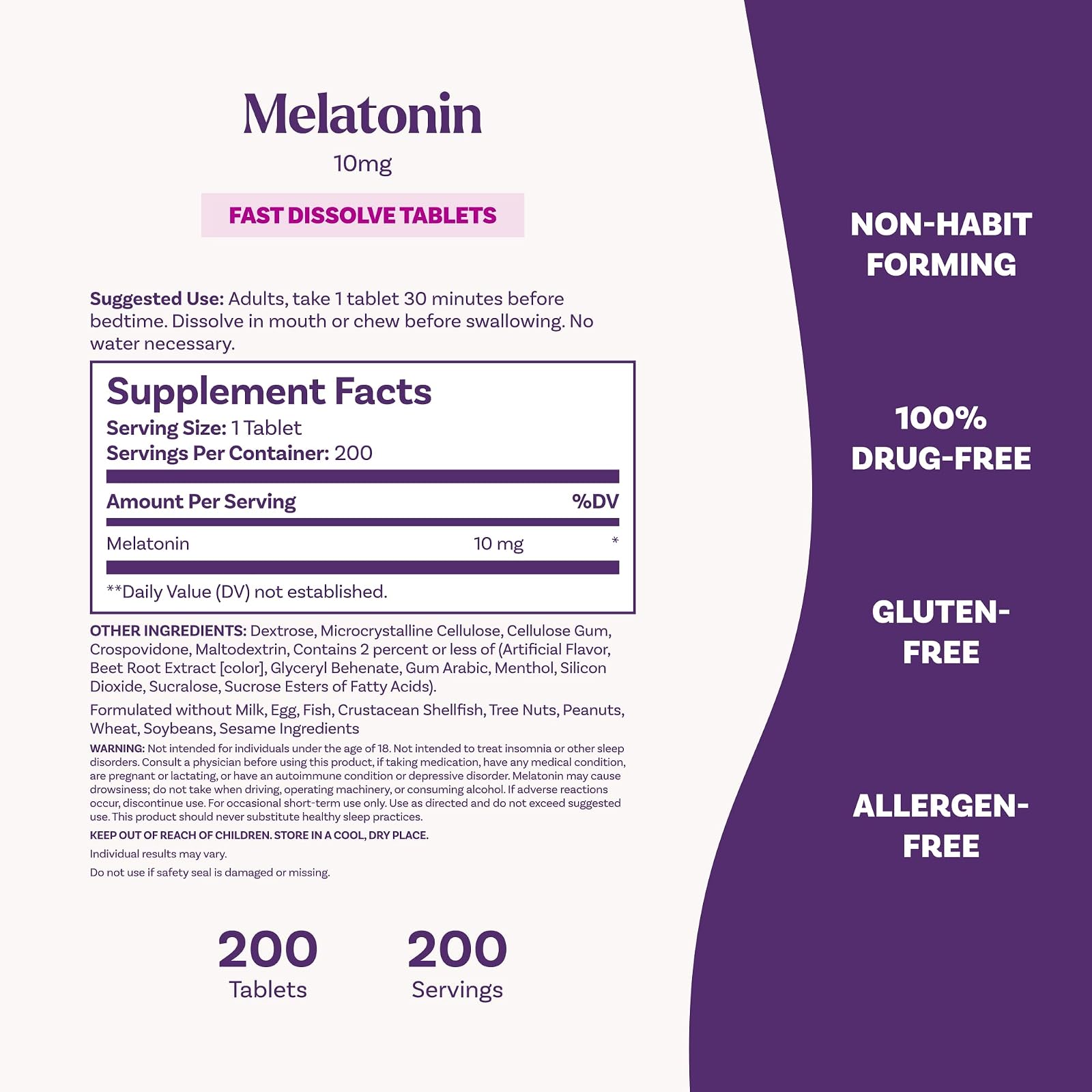 200 count melatonin fast dissolve