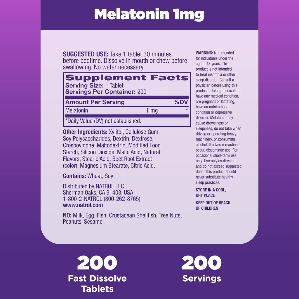 200 count melatonin tablets