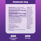 200 count melatonin tablets