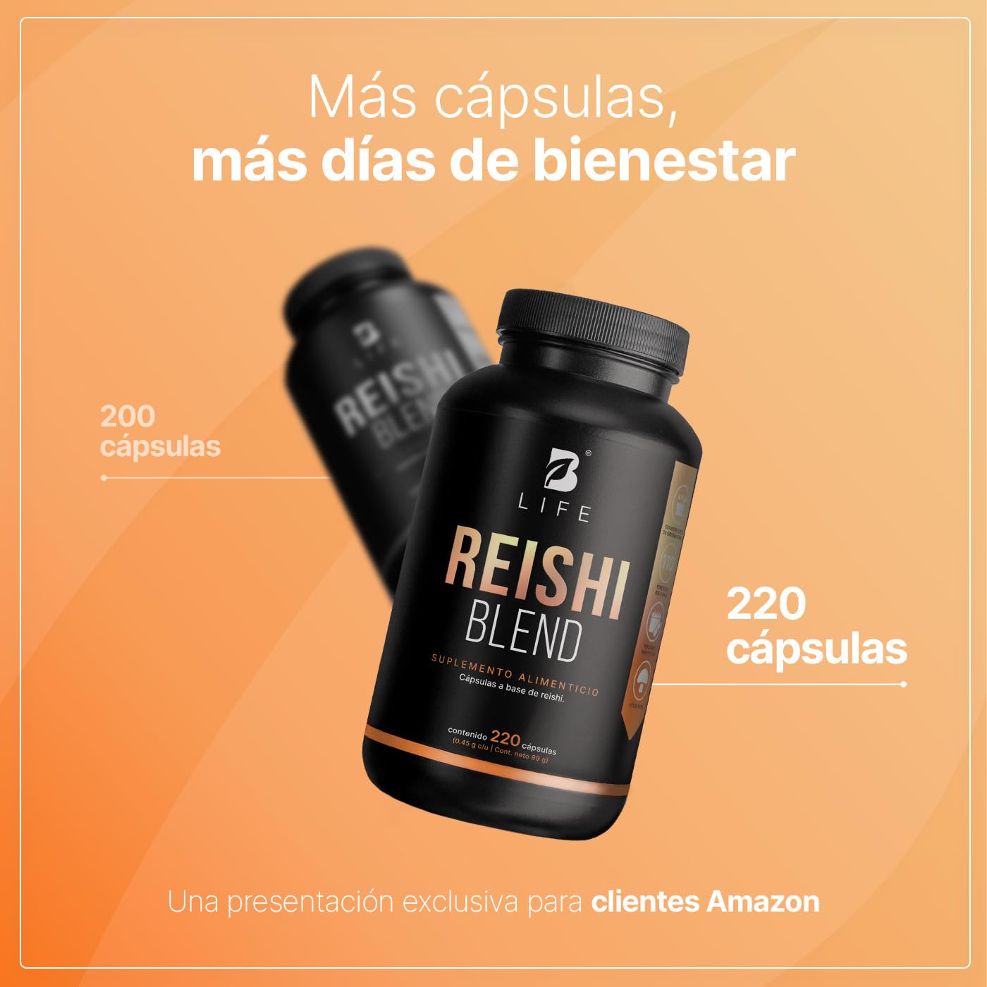 200 count mushroom supplement capsules
