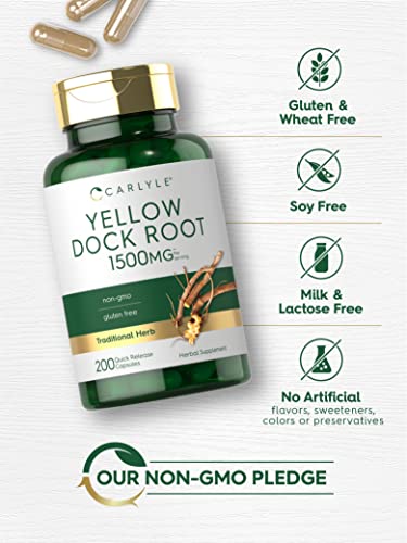 200 count yellow dock root capsules