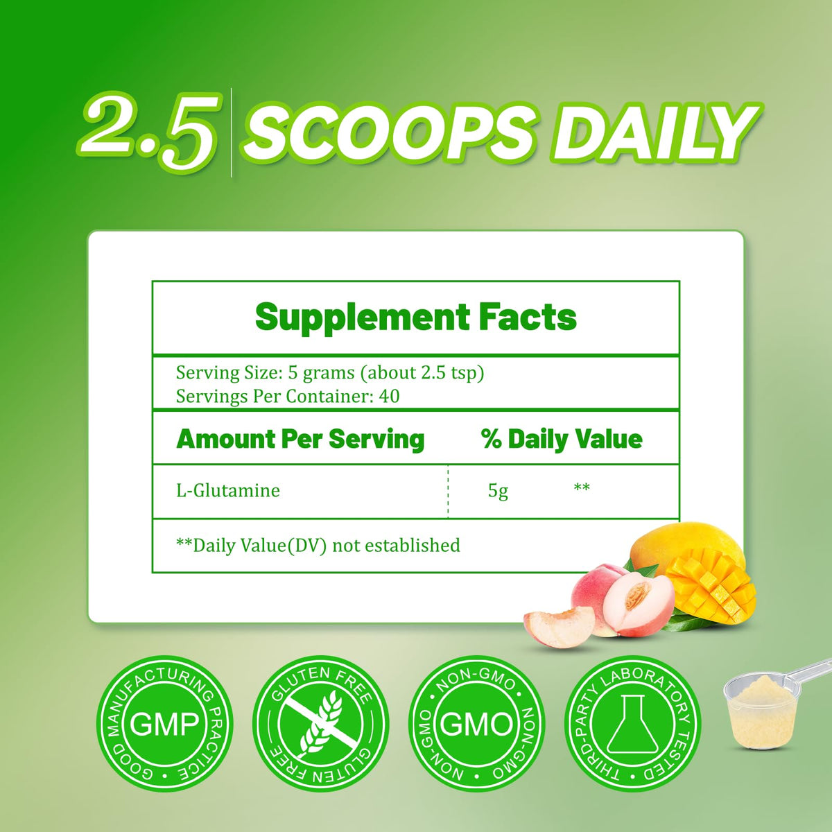 200 g L-Glutamine for muscle recovery