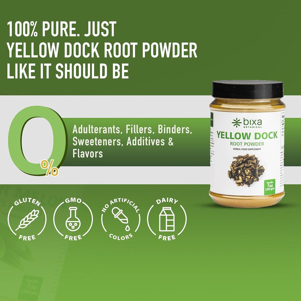 200 grams Yellow Dock powder nutrition