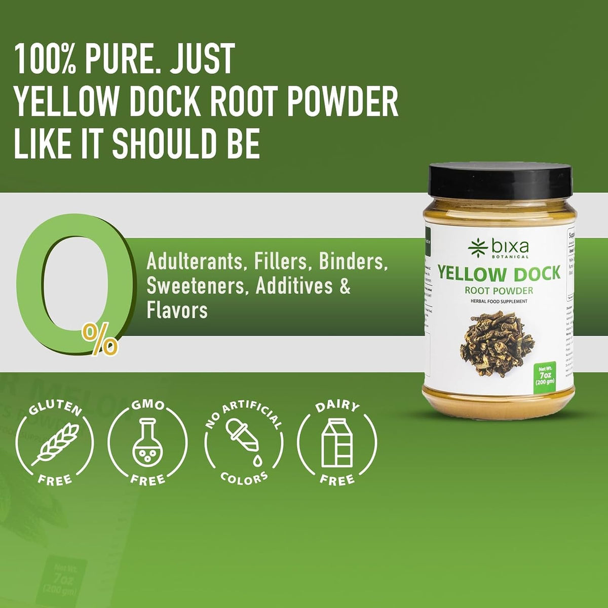 200 grams Yellow Dock powder nutrition