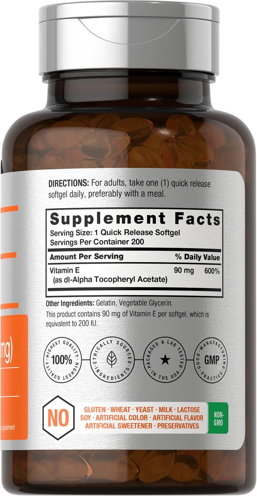 200 IU Vitamin E for skin health