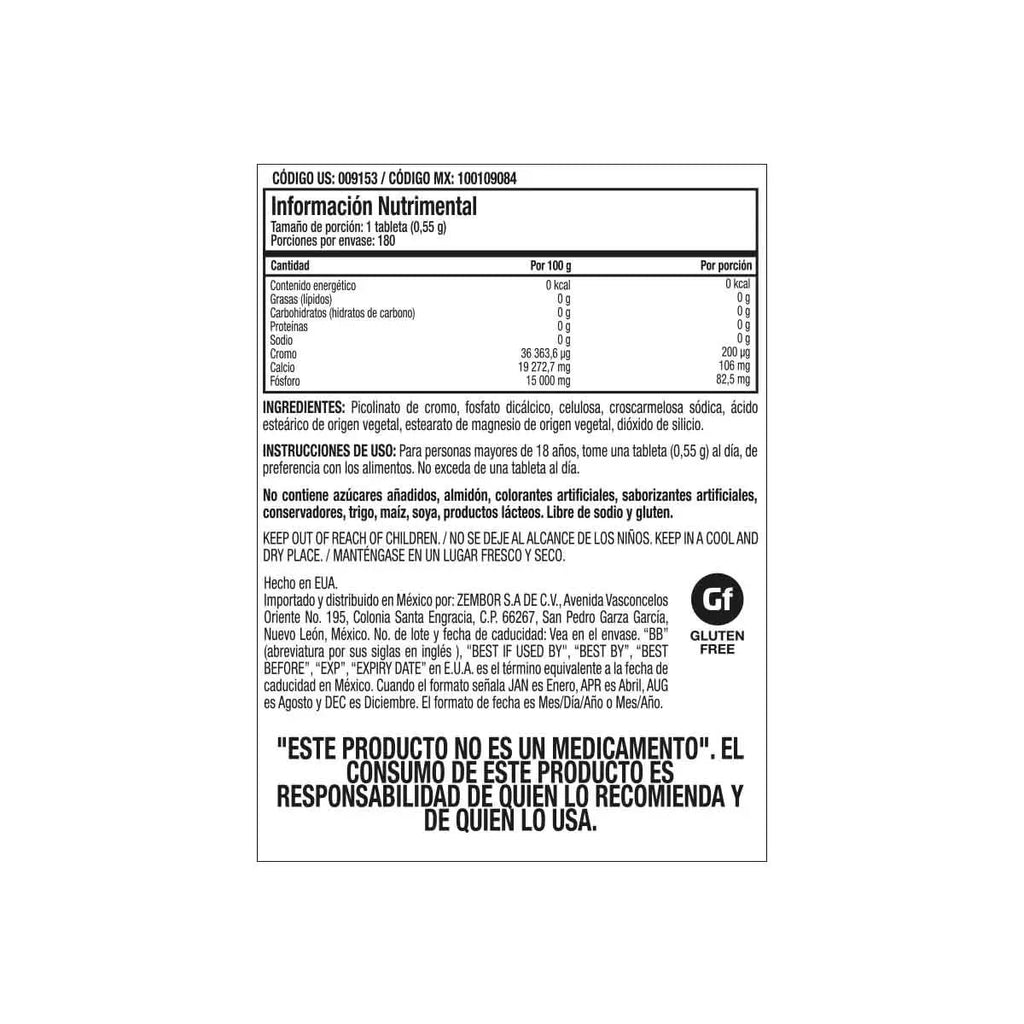 200 mcg chromium capsules for metabolism