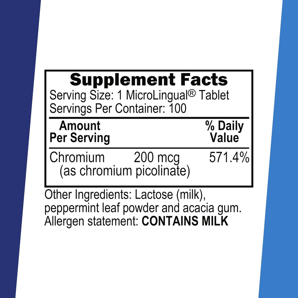 200 mcg chromium picolinate sublingual
