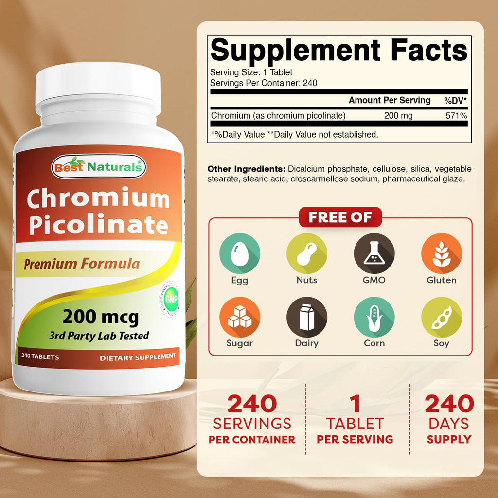 200 mcg Chromium Picolinate tablets