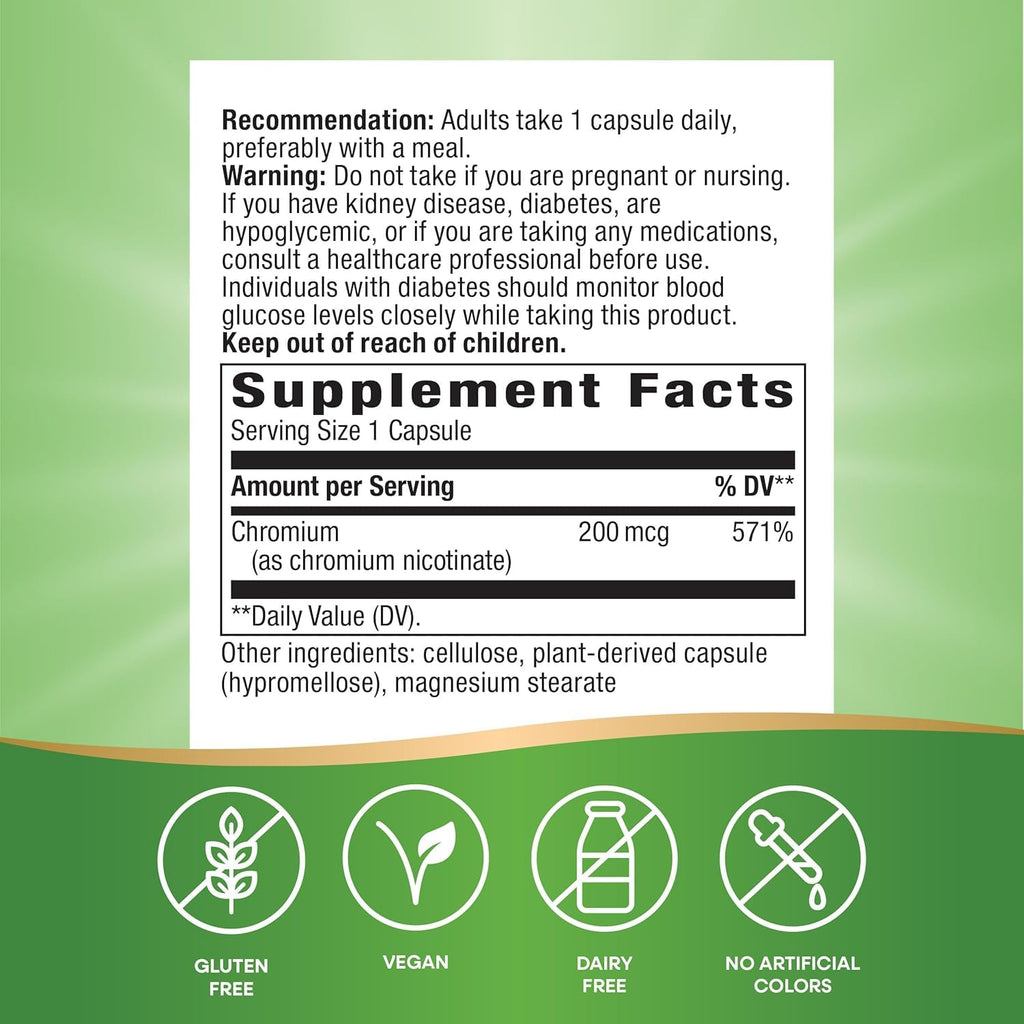 200 mcg chromium supplement benefits