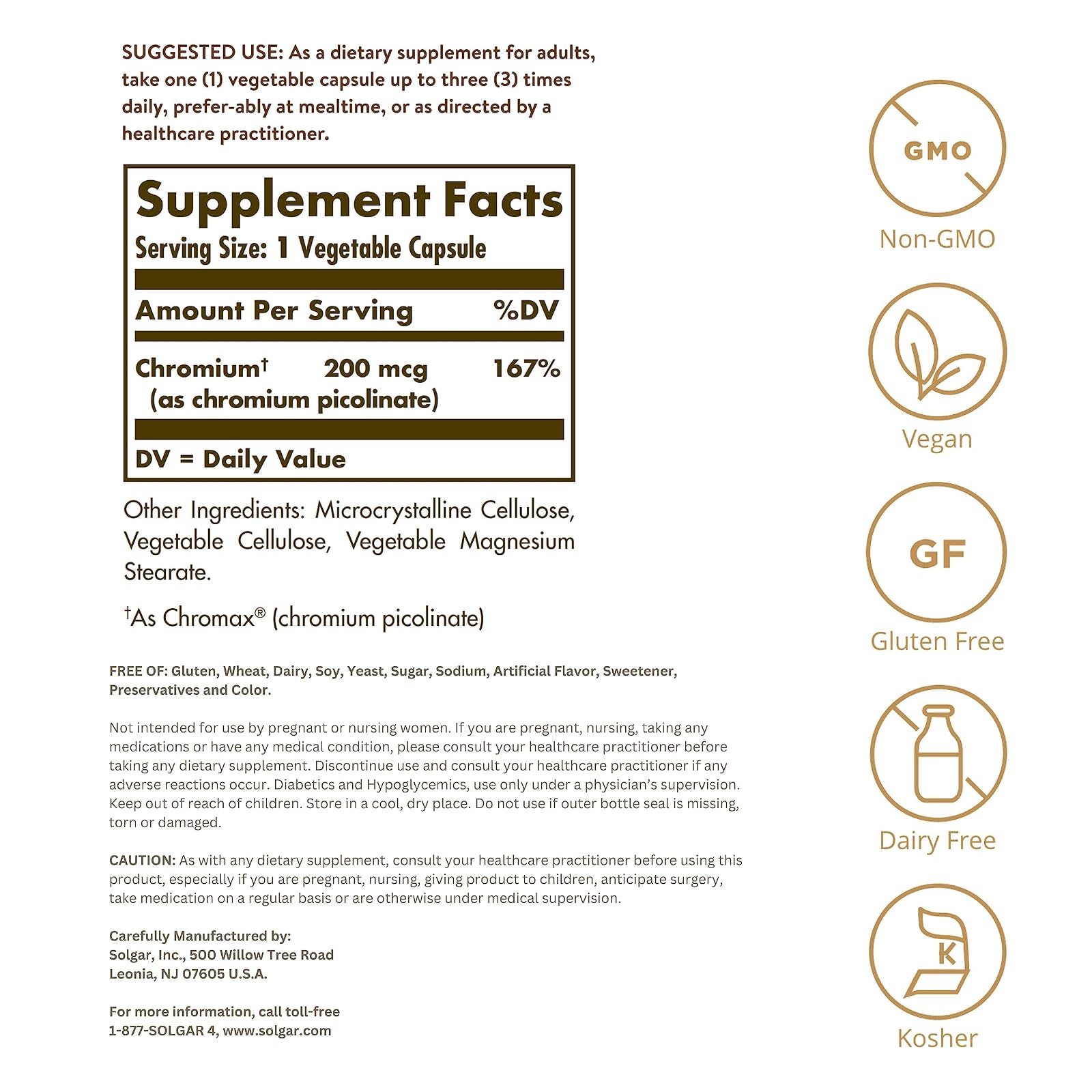 200 mcg chromium supplement for health