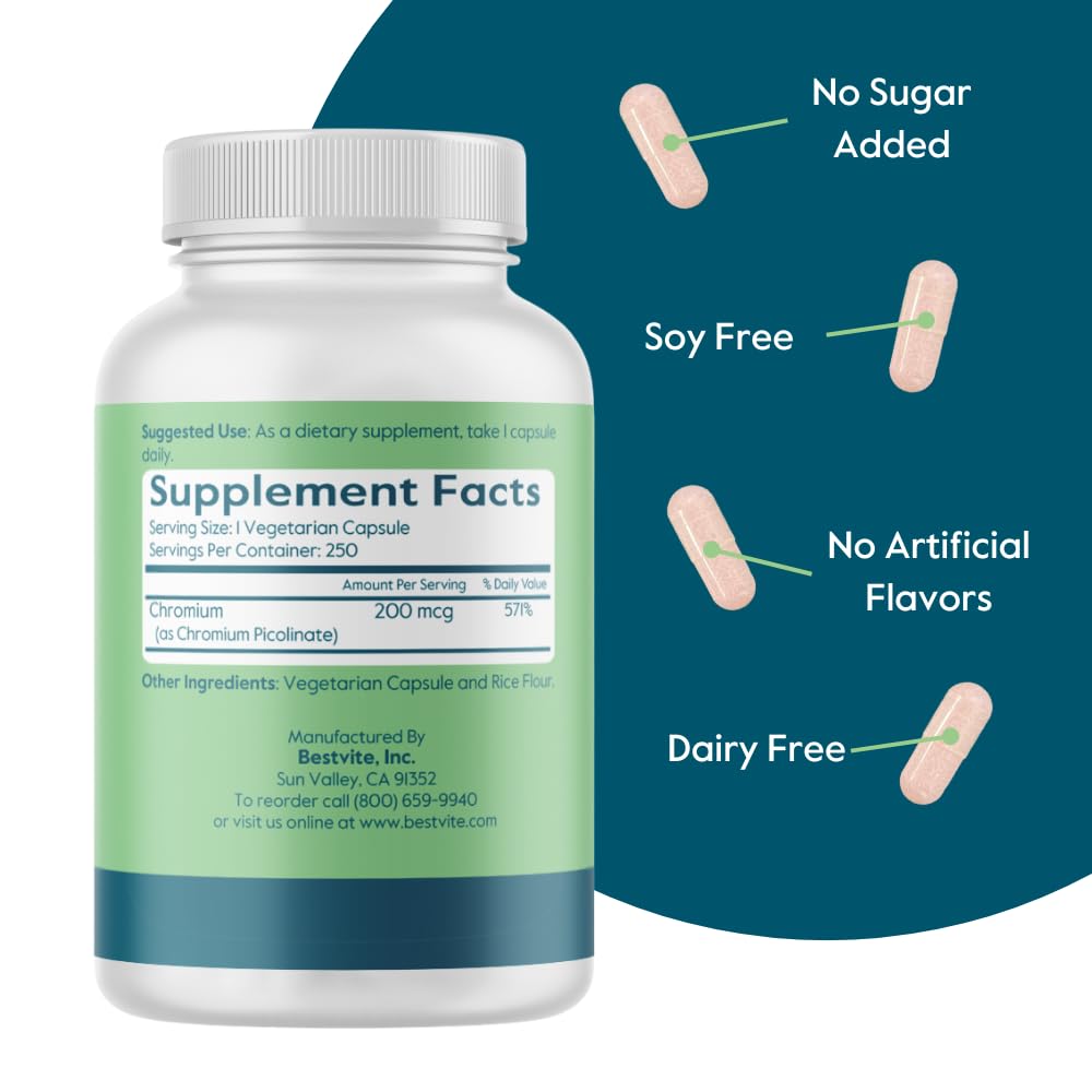 200 mcg chromium supplement for metabolism