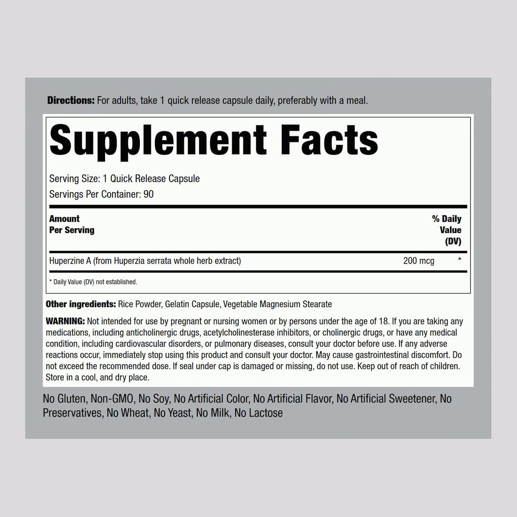 200 mcg Huperzine A for brain health