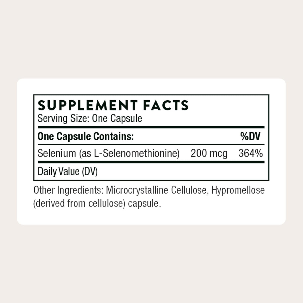 200 mcg selenium L-Selenomethionine capsules