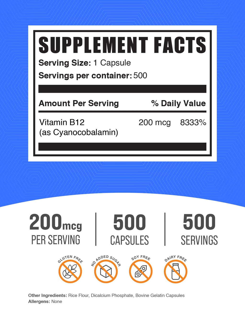 200 mcg Vitamin B12 for immune support