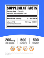 200 mcg Vitamin B12 for immune support