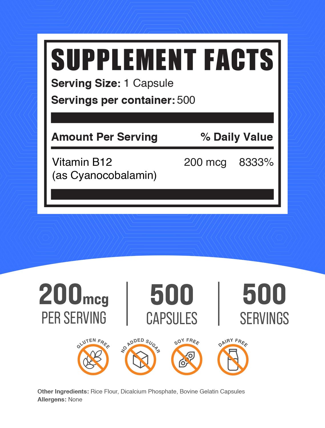 200 mcg Vitamin B12 for immune support