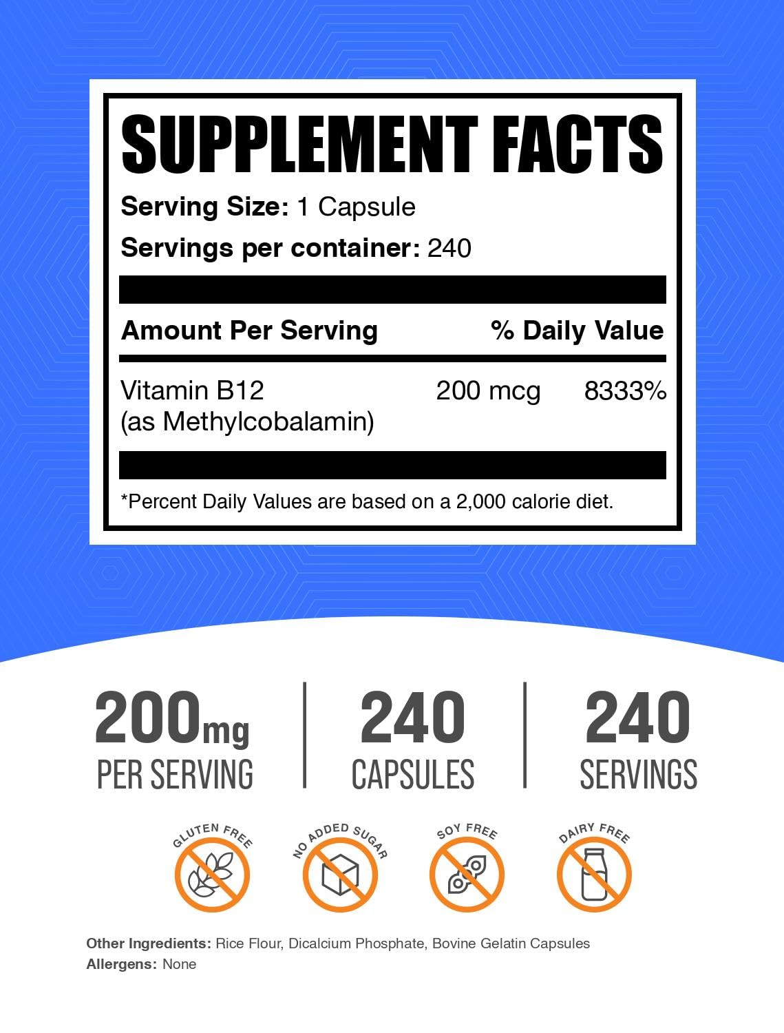 200 mcg vitamin B12 supplement