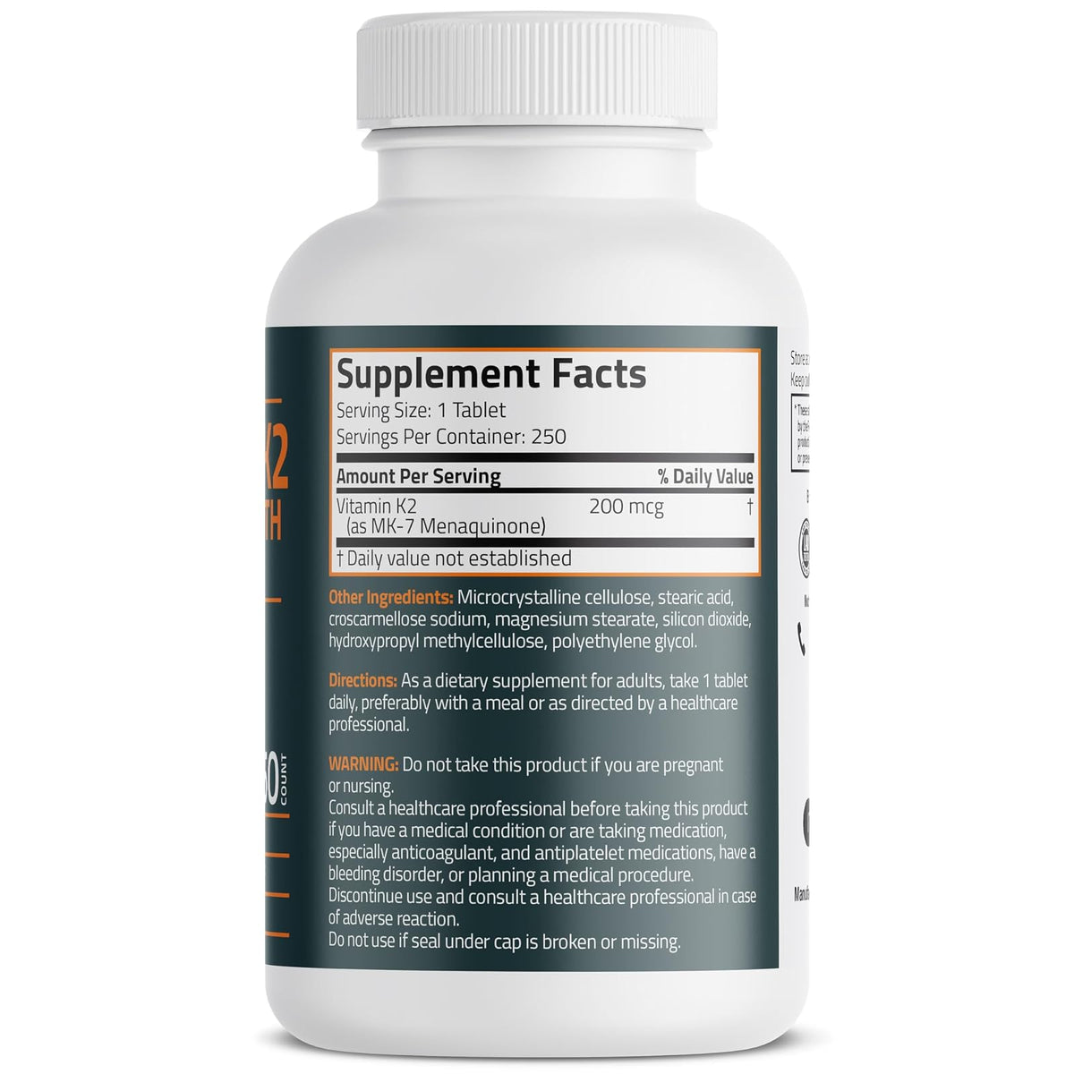 200 mcg vitamin K2 MK-7 dosage