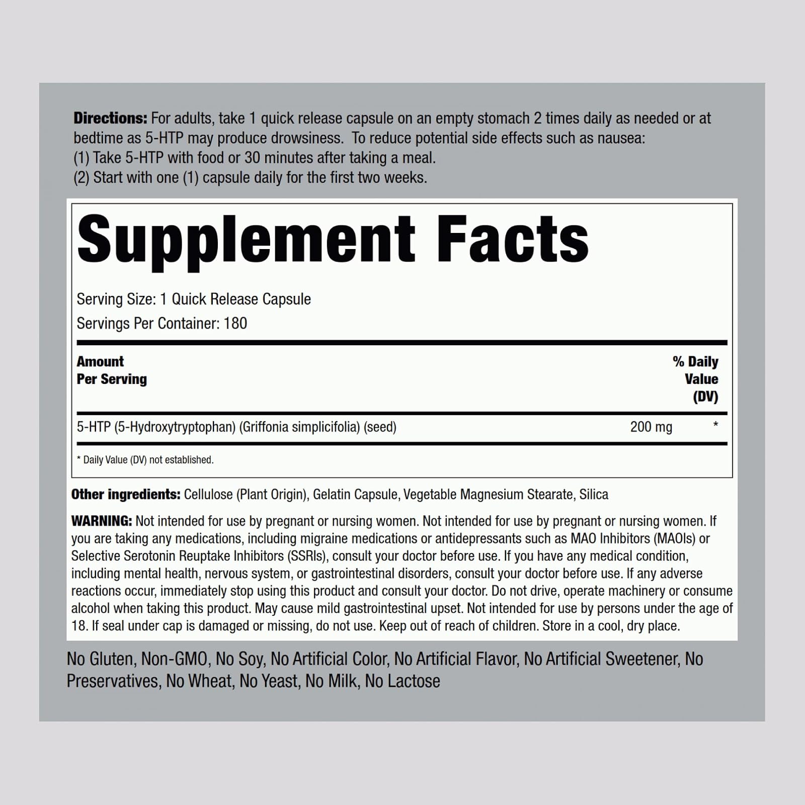200 mg 5-HTP for relaxation
