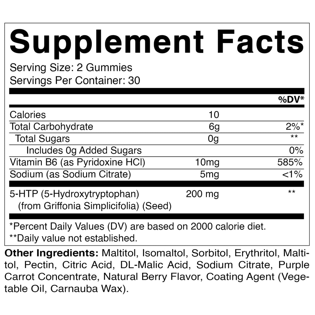 200 mg 5-HTP gummies with B6