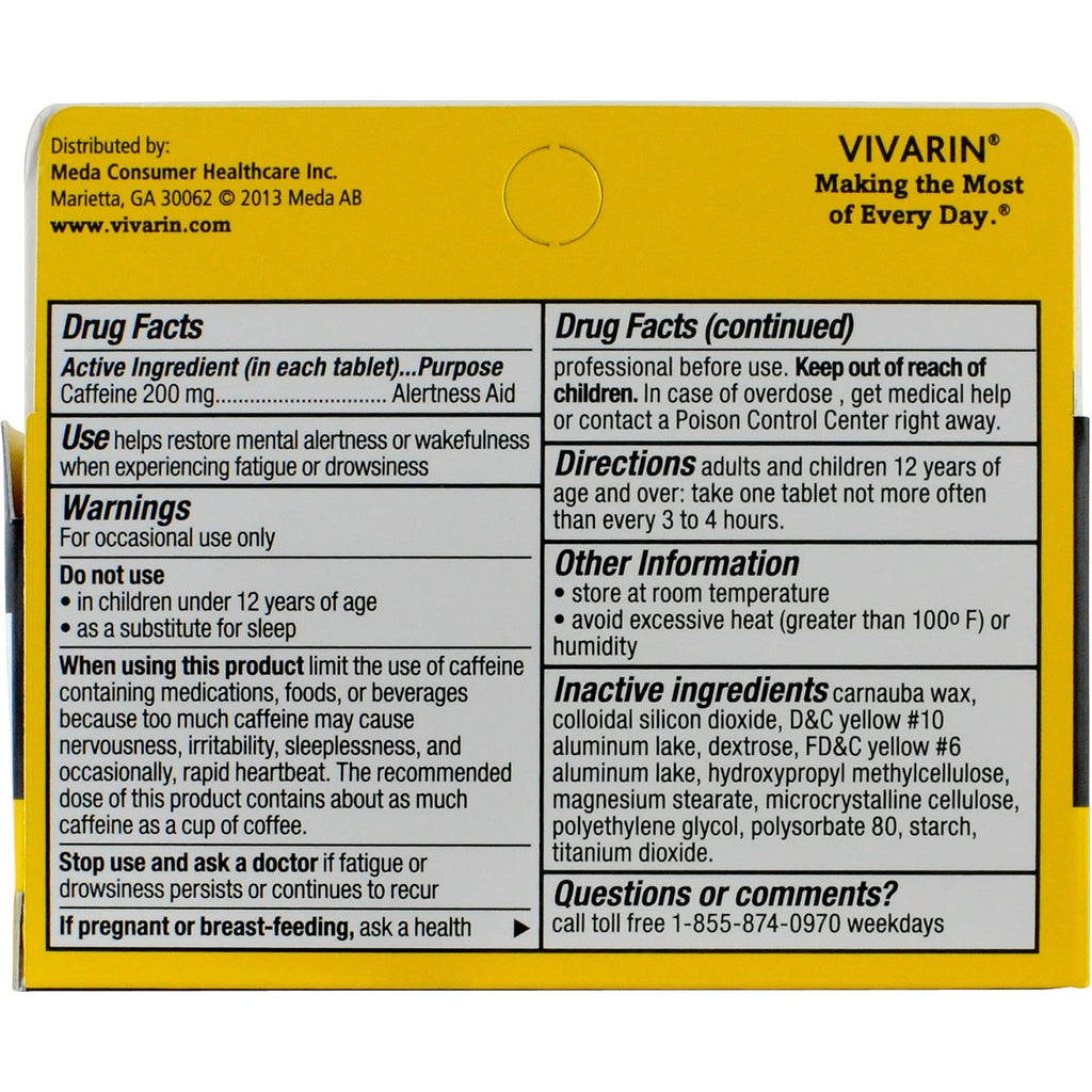 200 mg alertness aid tablets