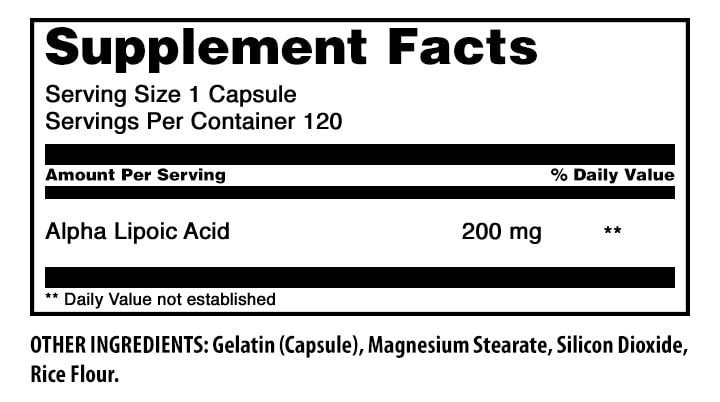 200 mg alpha lipoic acid capsules