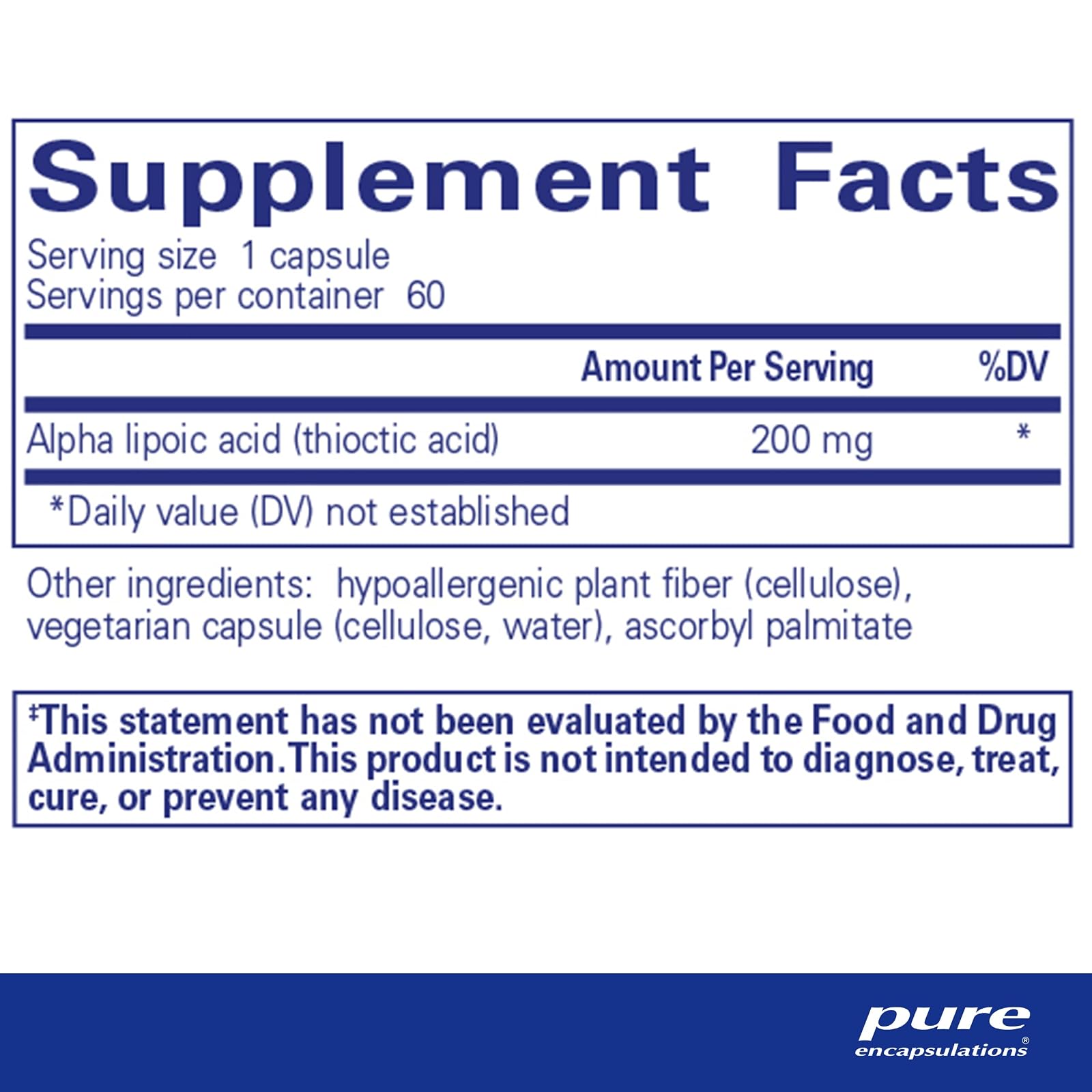 200 mg alpha lipoic acid supplement