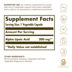 200 mg Alpha Lipoic Acid supplement