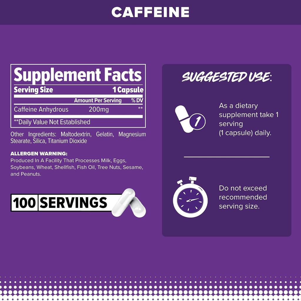 200 mg caffeine capsules for focus