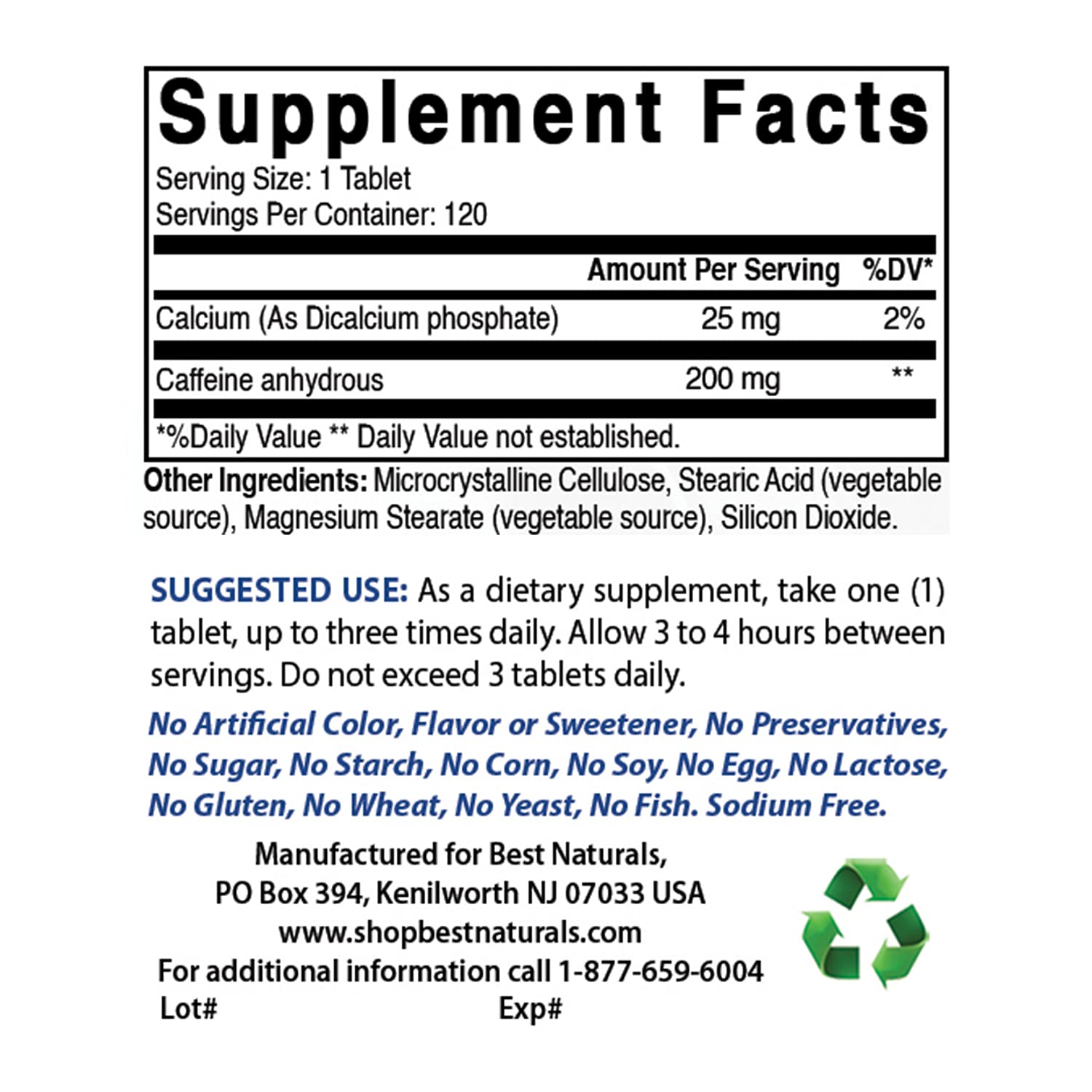200 mg caffeine multivitamin for active lifestyle