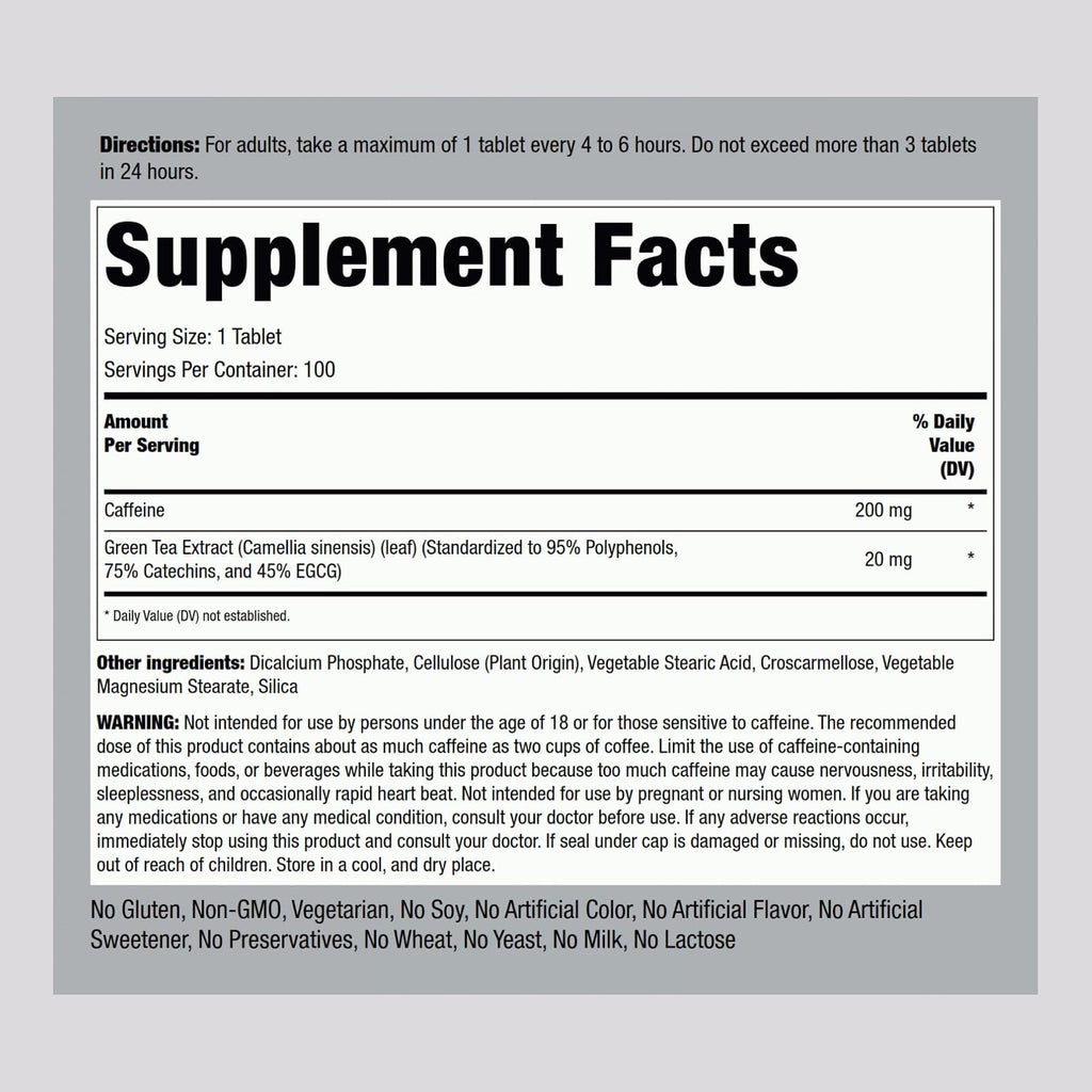 200 mg caffeine multivitamins for focus