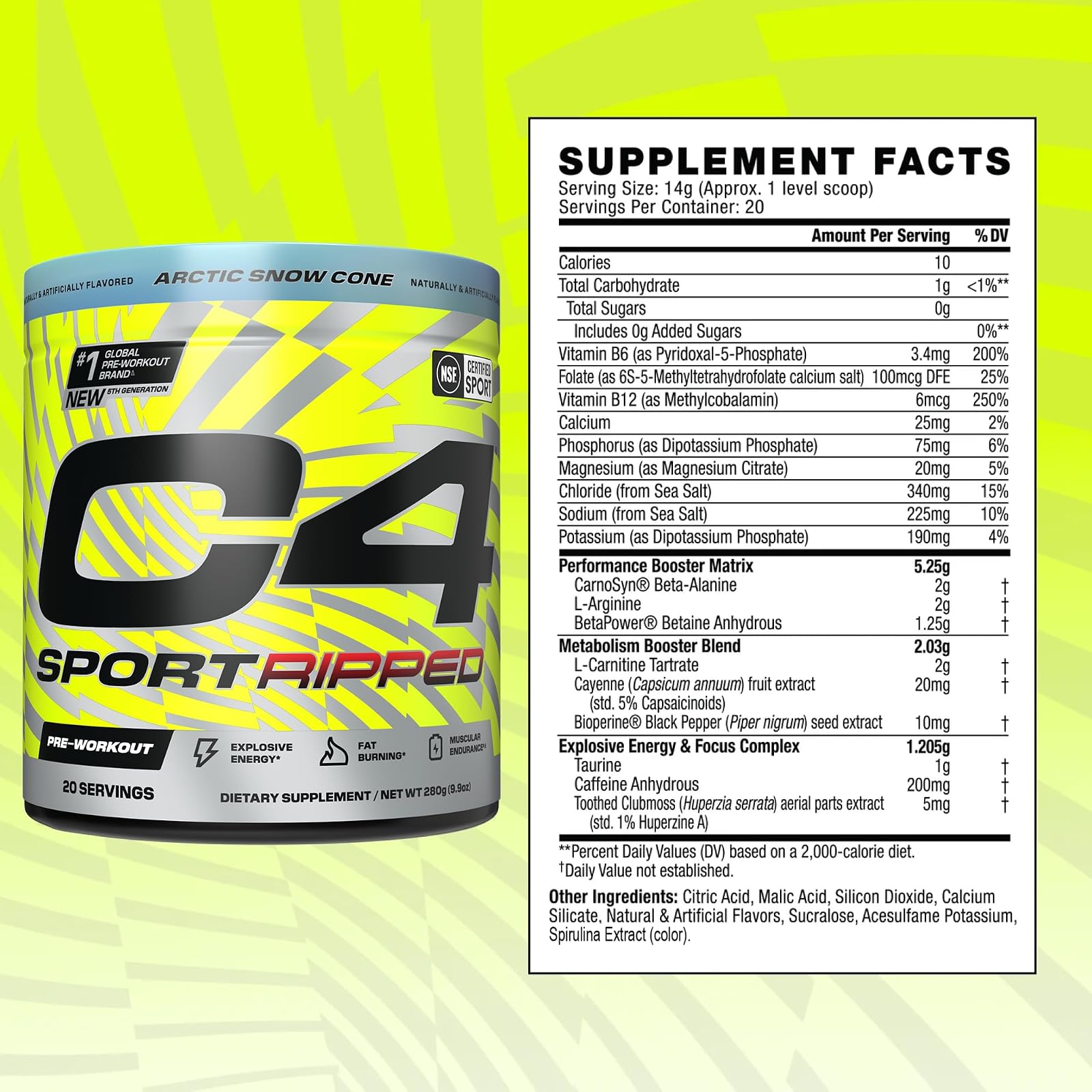 200 mg caffeine pre-workout supplement