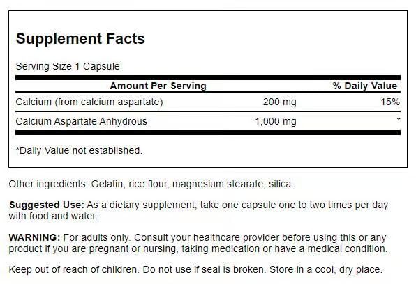 200 mg Calcium Aspartate capsules for health