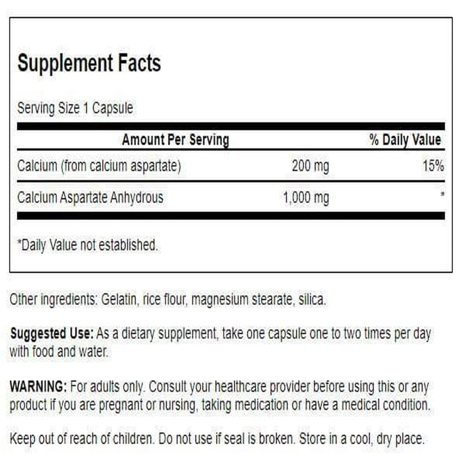 200 mg calcium aspartate for bone health