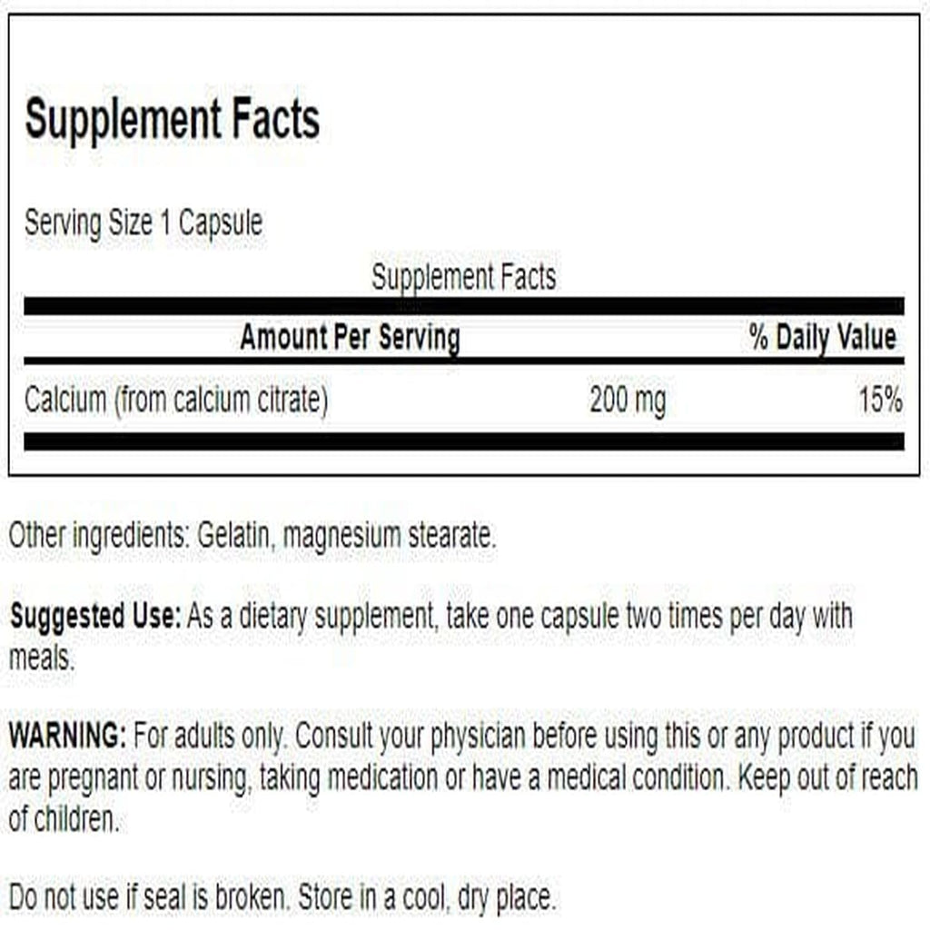 200 mg calcium citrate supplement for strong bones