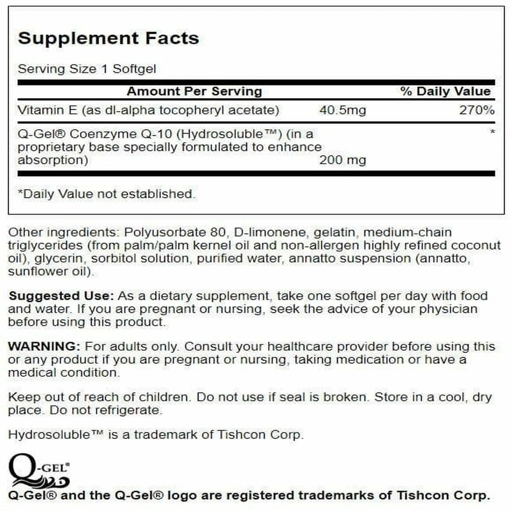 200 mg CoQ10 support for heart health