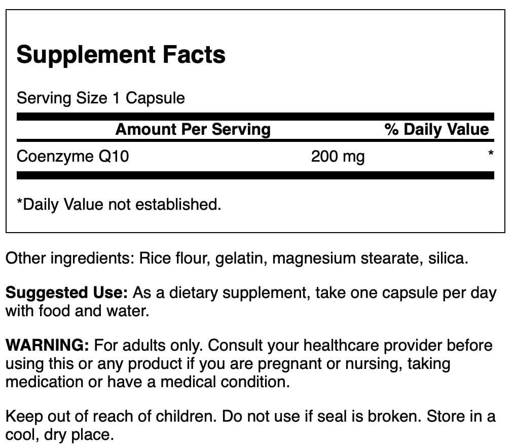 200 mg CoQ10 support for heart health